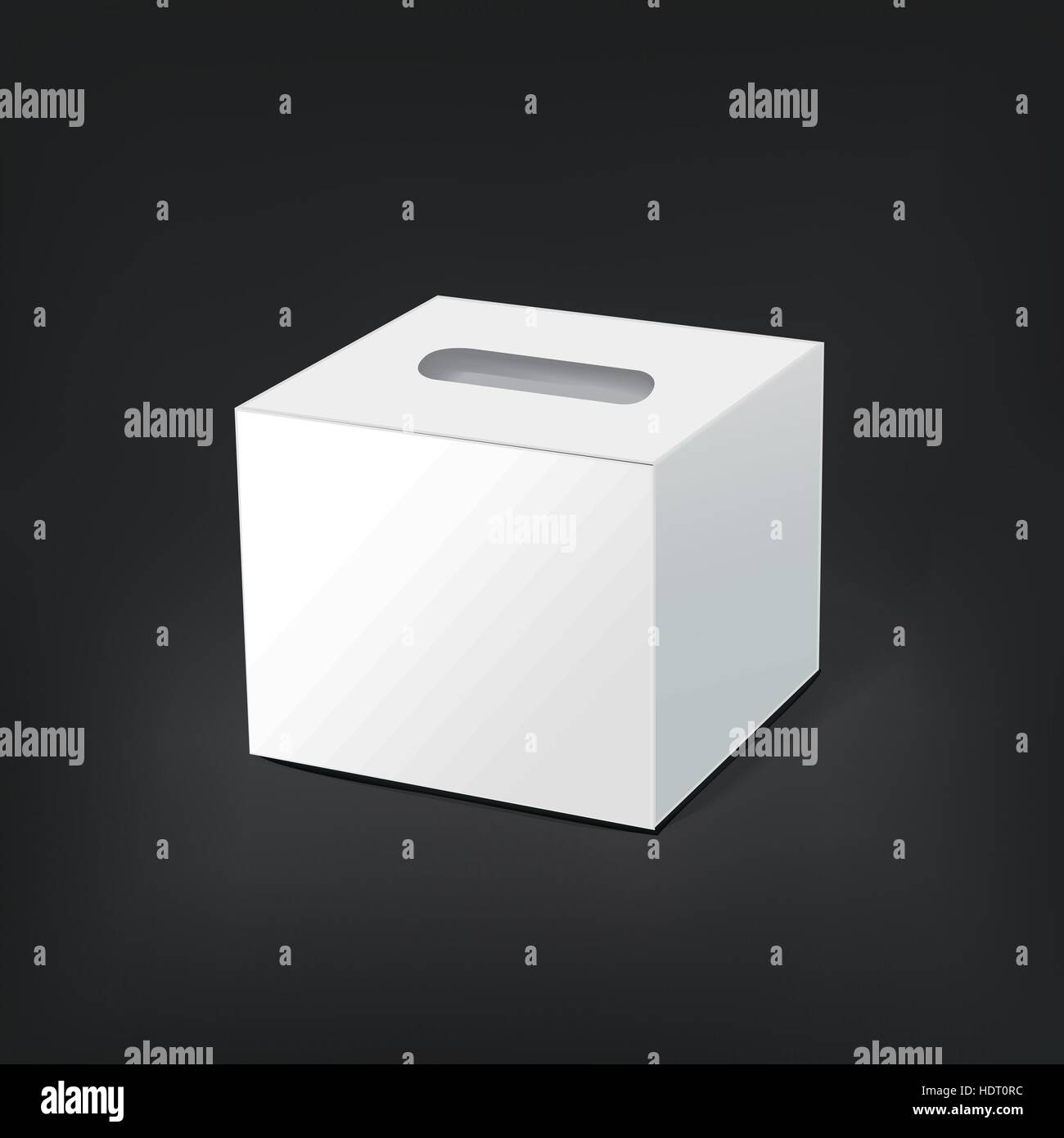 blank empty tissue box isolated on black background Stock Vector Image ...