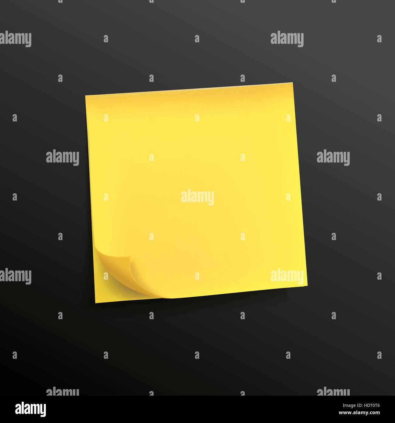 yellow note paper isolated on black background Stock Vector Image & Art ...