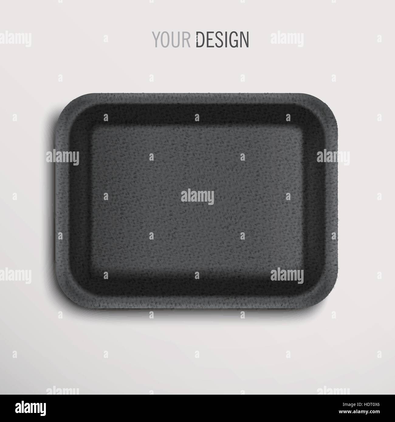 empty black food tray over white background Stock Vector Image & Art ...