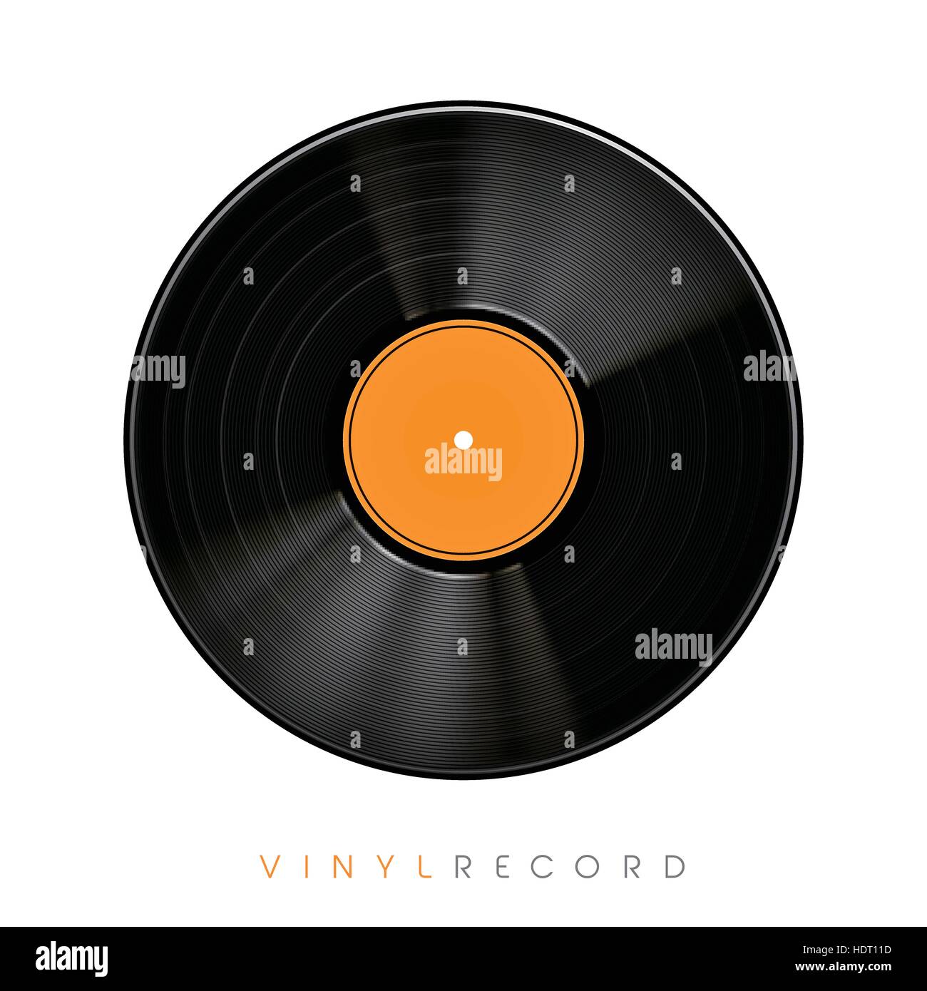 retro 3d vinyl record template over white background Stock Vector Image ...