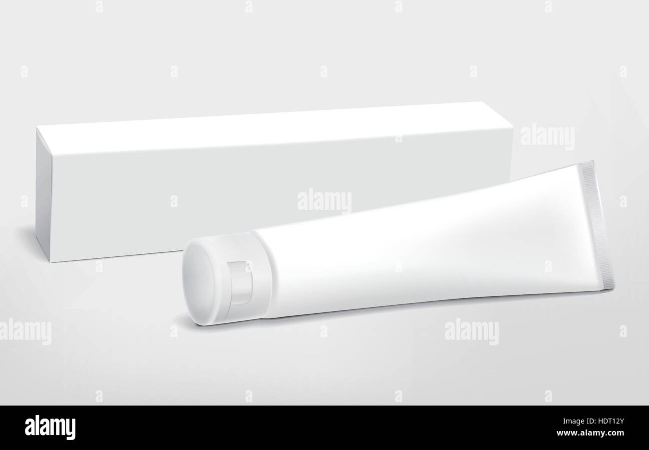blank tube and packaging set isolated on white background Stock Vector ...