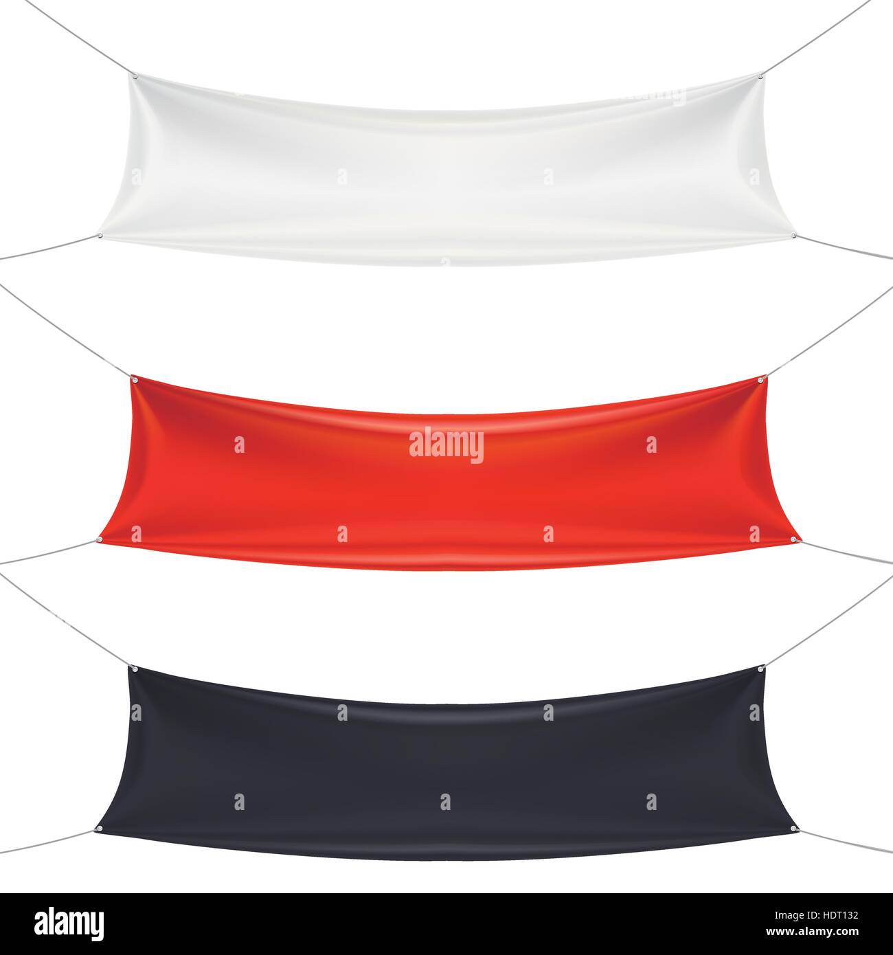 empty textile banners set isolated on white background Stock Vector ...