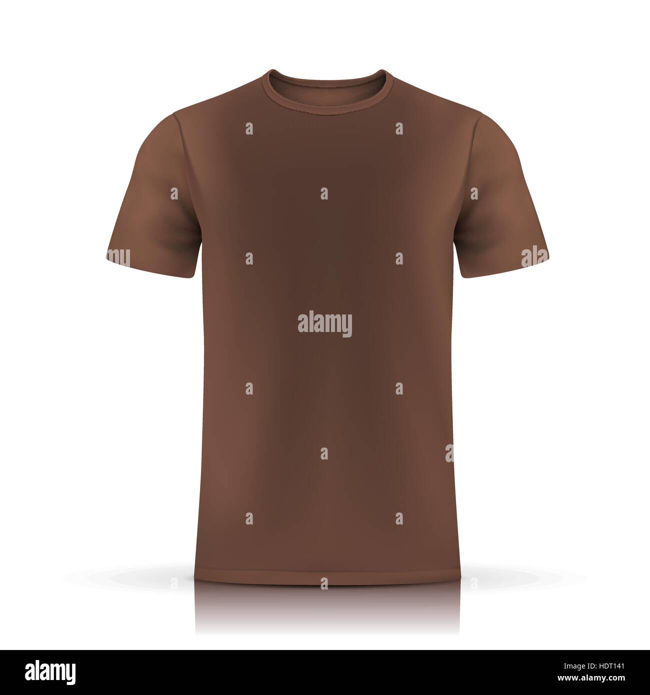 brown T-shirt template isolated on white background Stock Vector Image ...