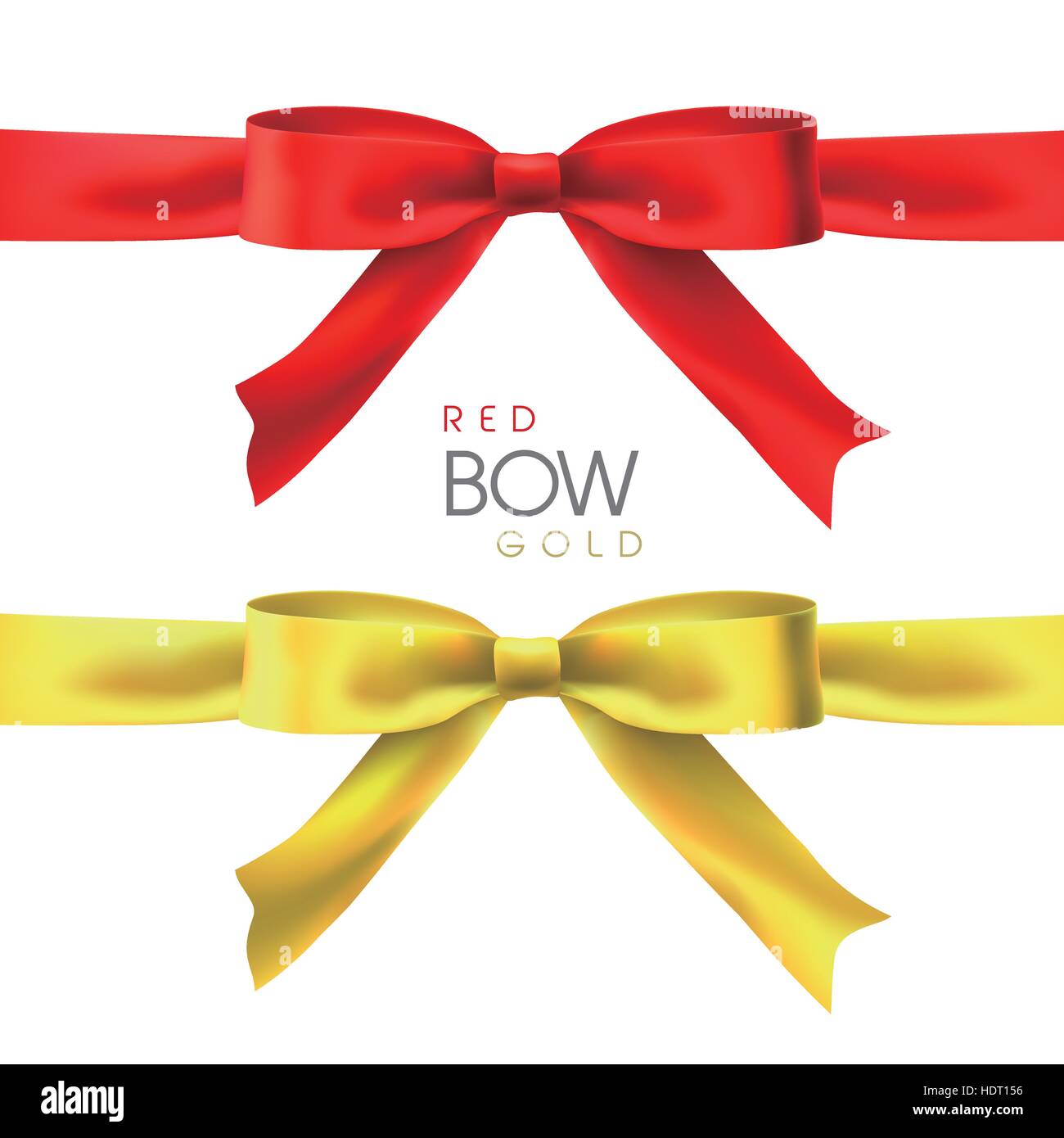 shiny bow in red and gold isolated on white Stock Vector Image & Art ...