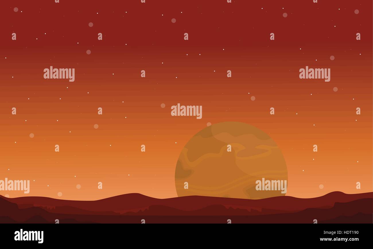 Big planet on space landscape Stock Vector Image & Art - Alamy