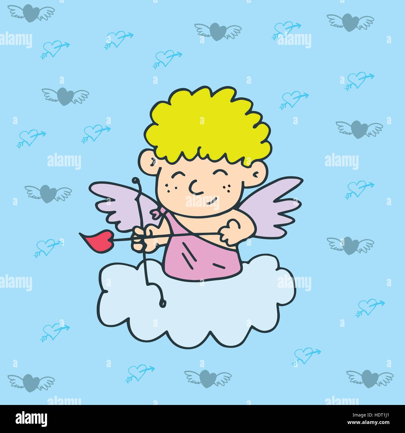 Illustration of cupid on sky Stock Vector Image & Art - Alamy