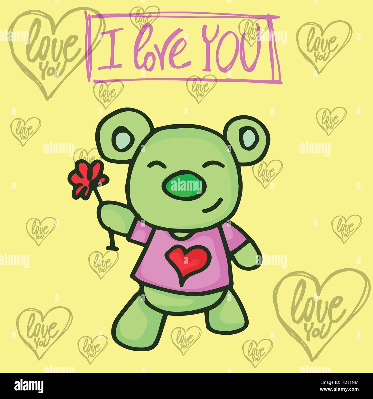 Illustration of bear character valentine Stock Vector Image & Art - Alamy
