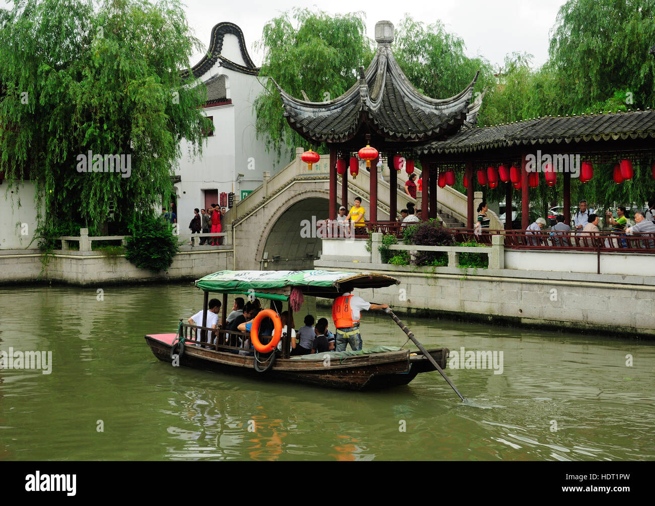 July 5, 2015. Zhaojialou Shanghai, China. Wooden tourist boats on the ...