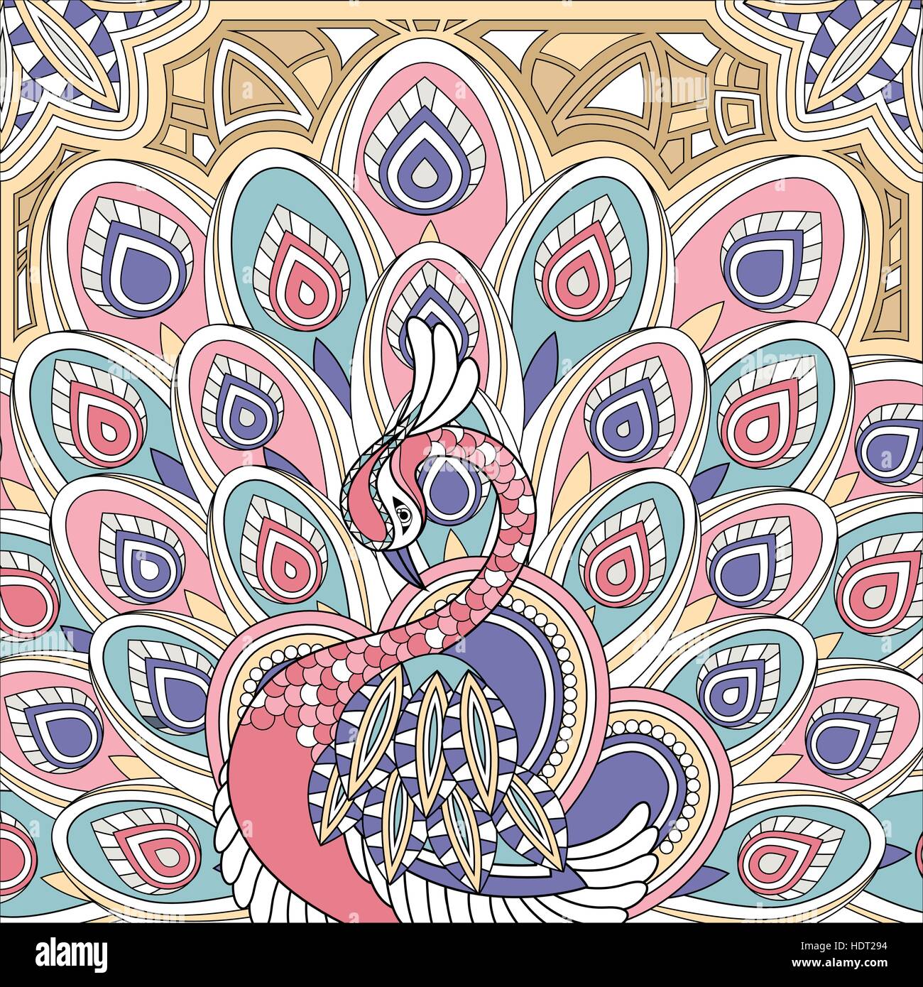 Paisley Peacock Coloring Pages