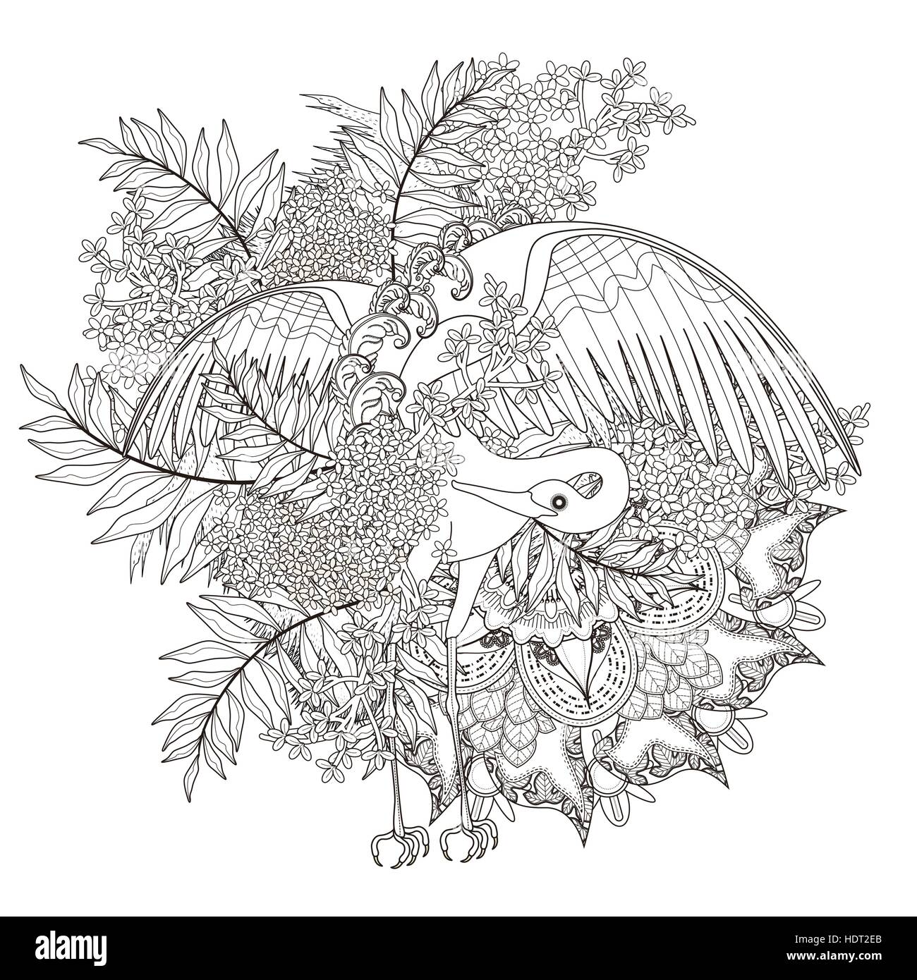 Crane for coloring hi-res stock photography and images - Alamy