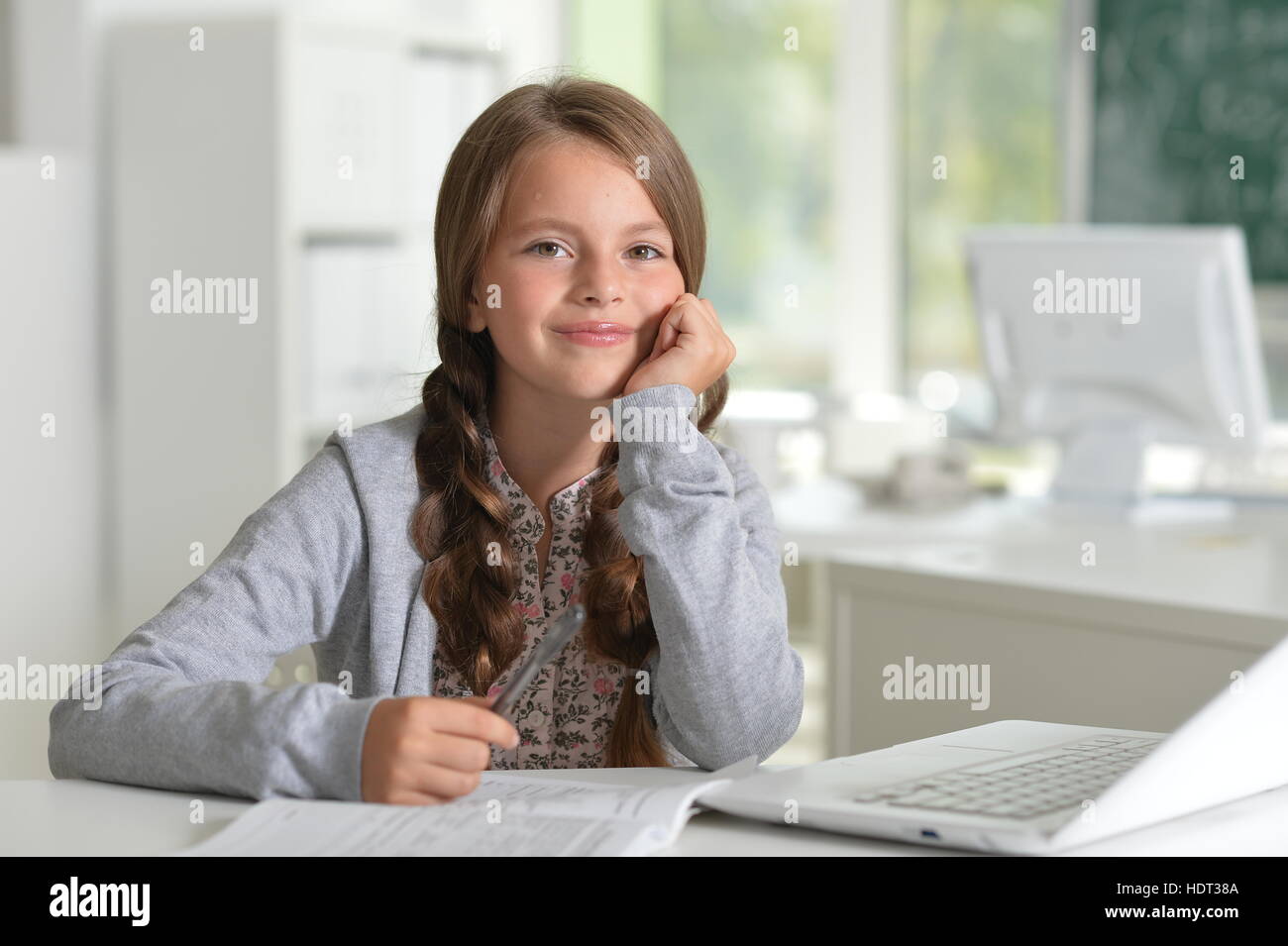 student girl at classroom Stock Photo - Alamy