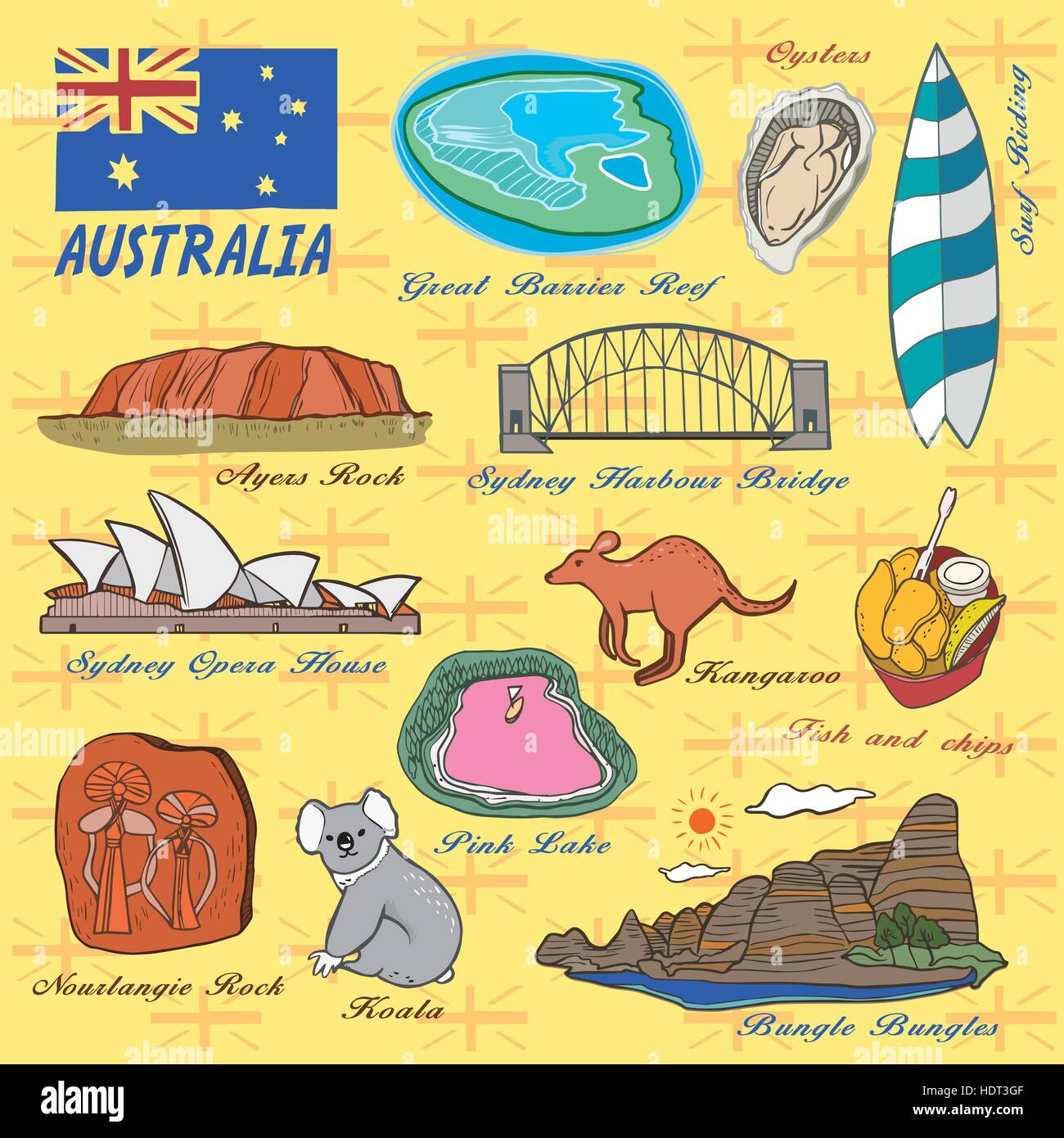 Where to visit in australia Stock Vector Images - Alamy