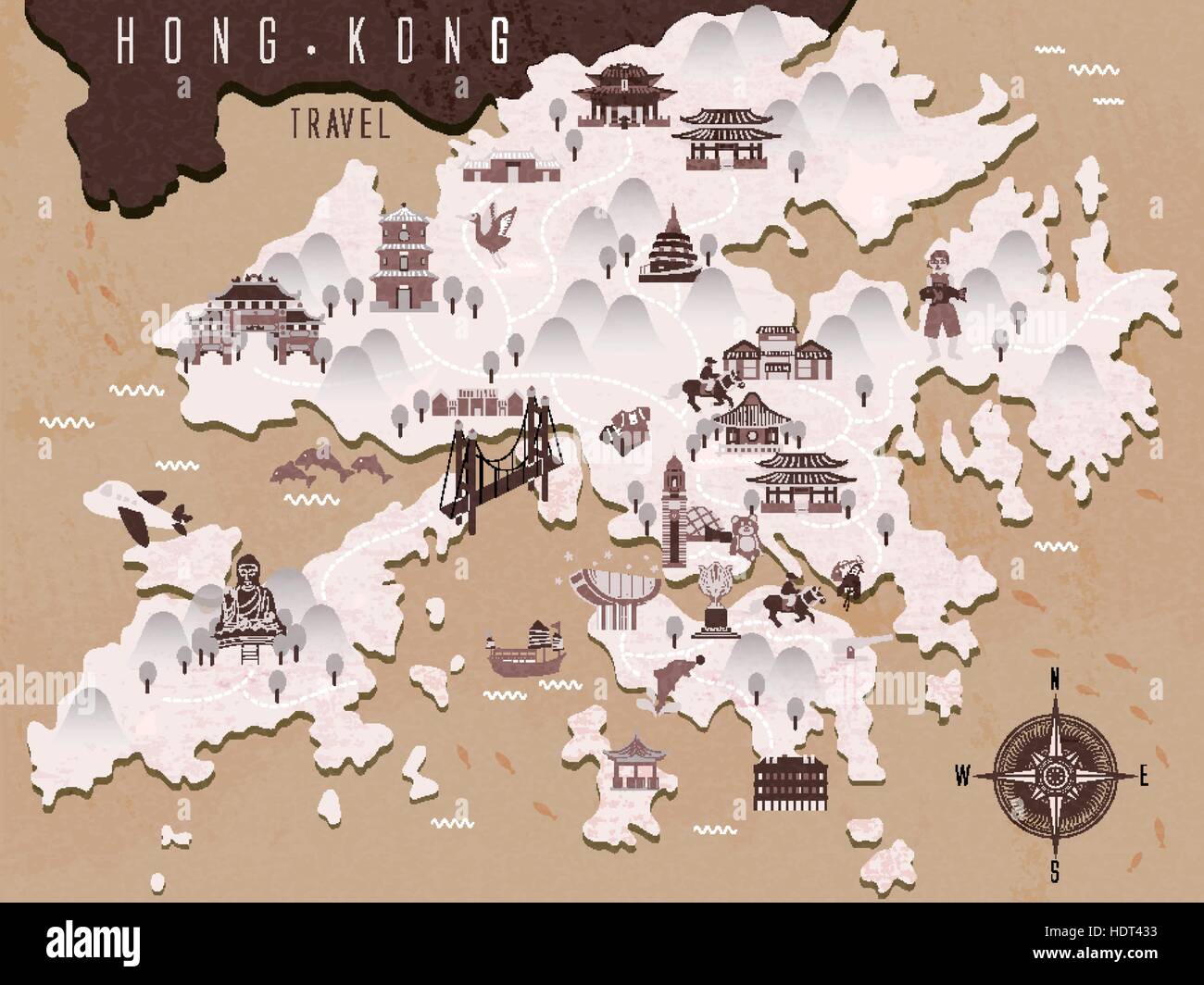 Old hong kong map hi-res stock photography and images - Alamy