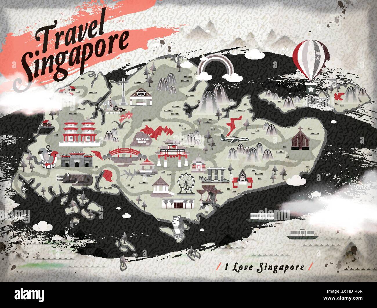 Singapore chinese garden Stock Vector Images - Alamy