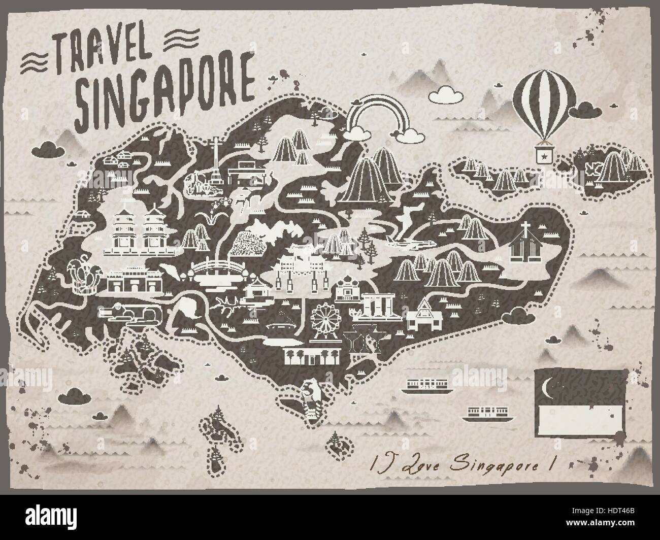 Sentosa map hi-res stock photography and images - Alamy