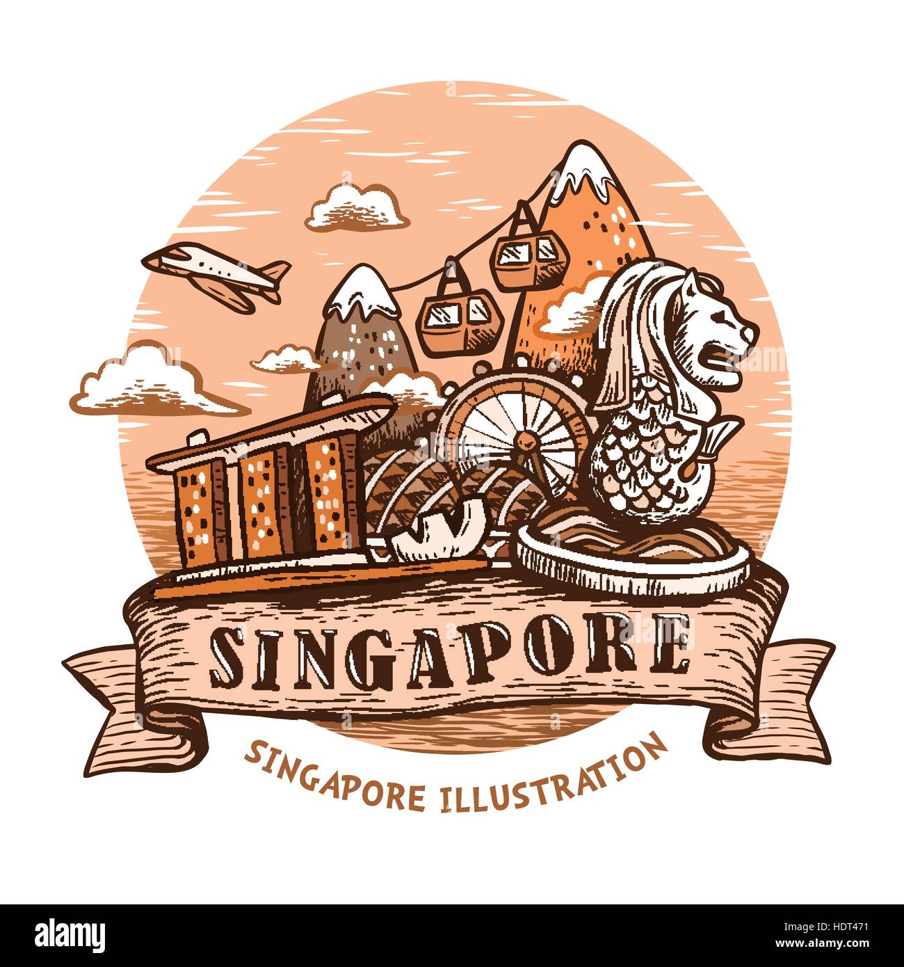 Singapore life Stock Vector Images - Alamy