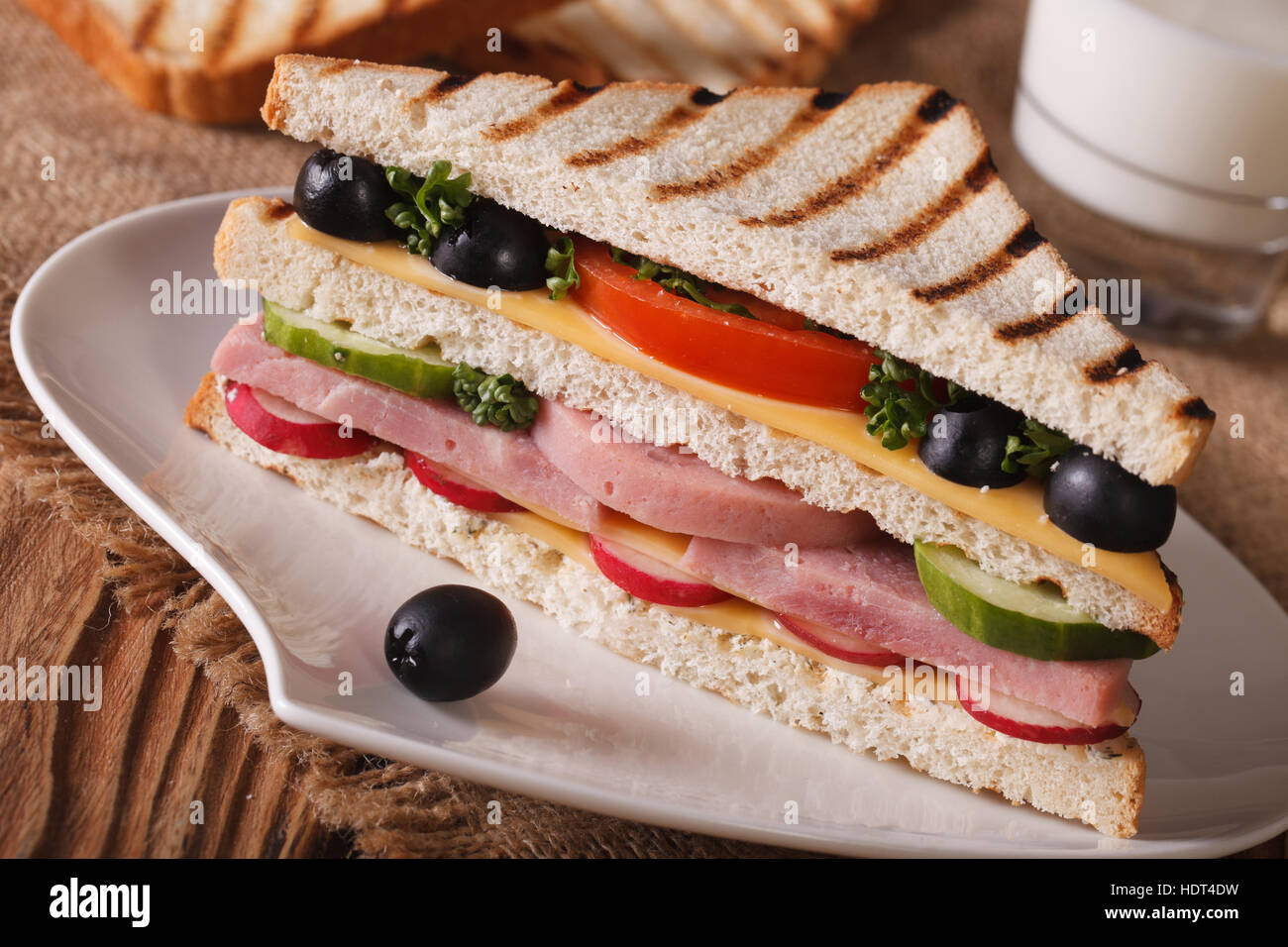 Cheese tomato toast slice ham hi-res stock photography and images - Alamy
