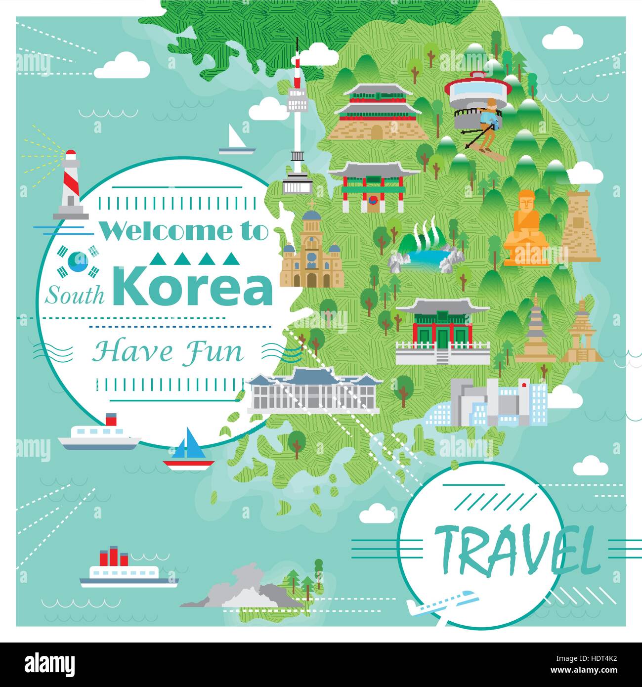 Adorable south korea travel map hi-res stock photography and images - Alamy