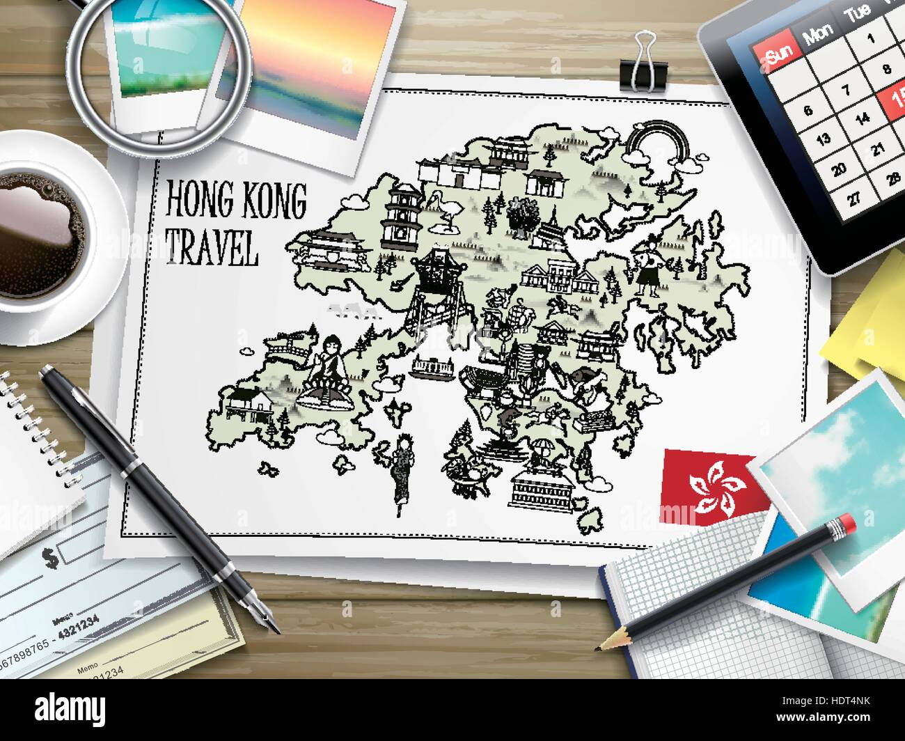 Hong kong bus tour Stock Vector Images - Alamy