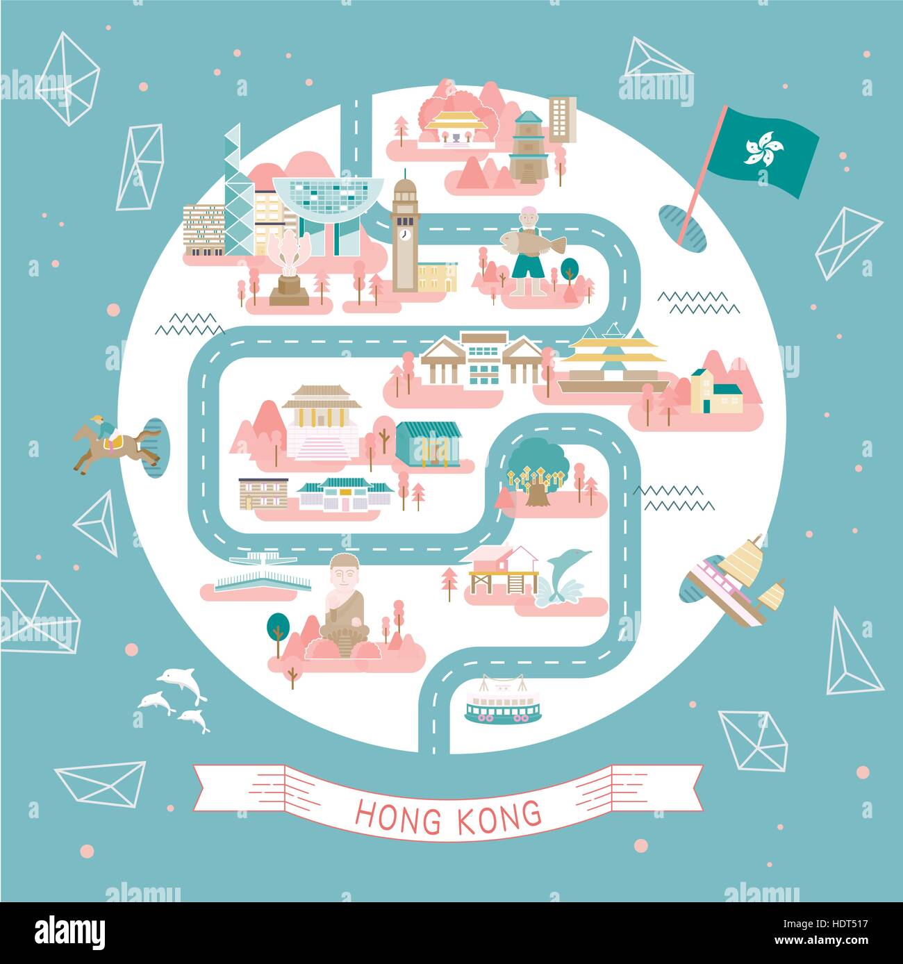 Lovely hong kong travel map hi-res stock photography and images - Alamy
