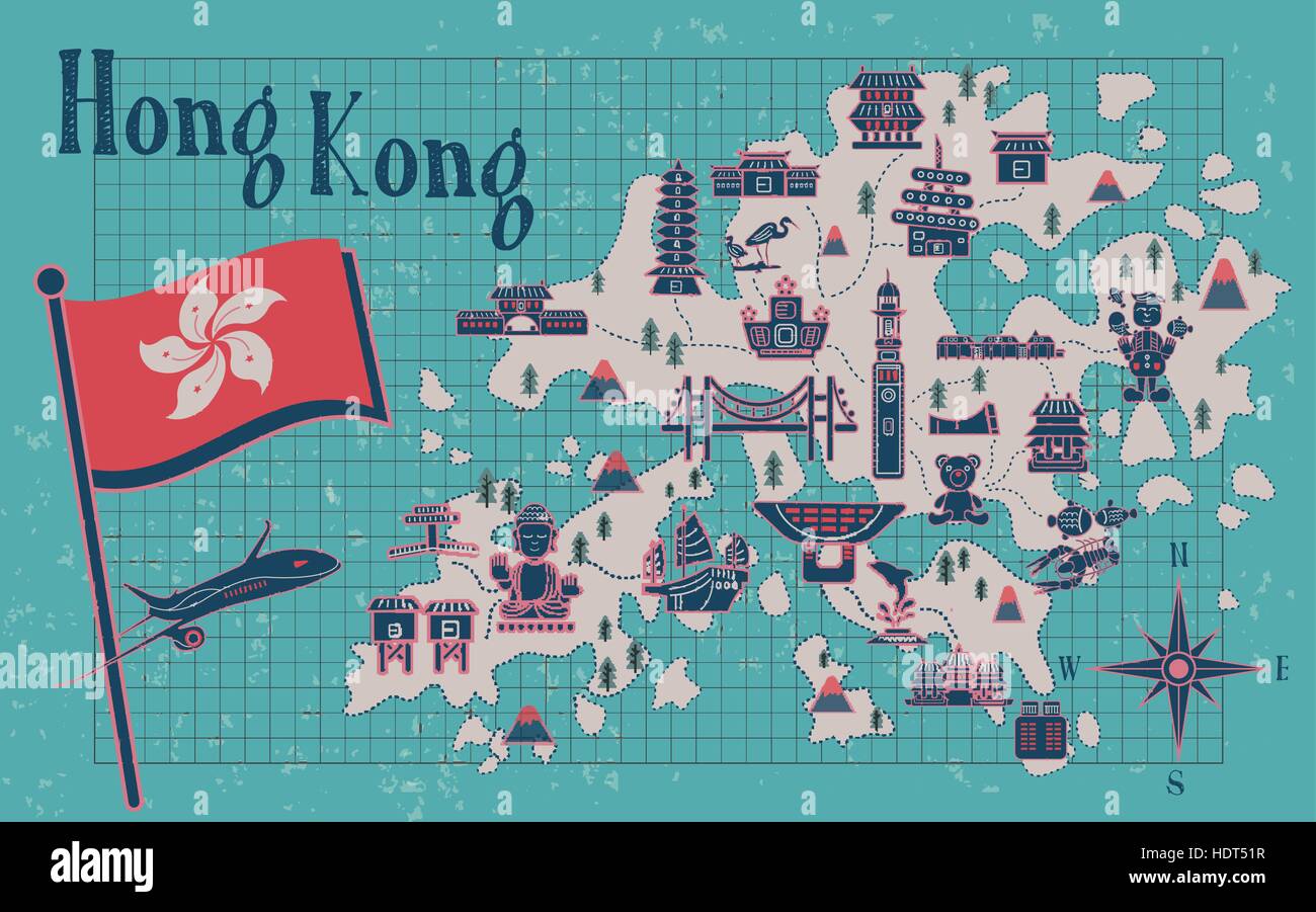 Hong kong tourist attractions Stock Vector Images - Alamy