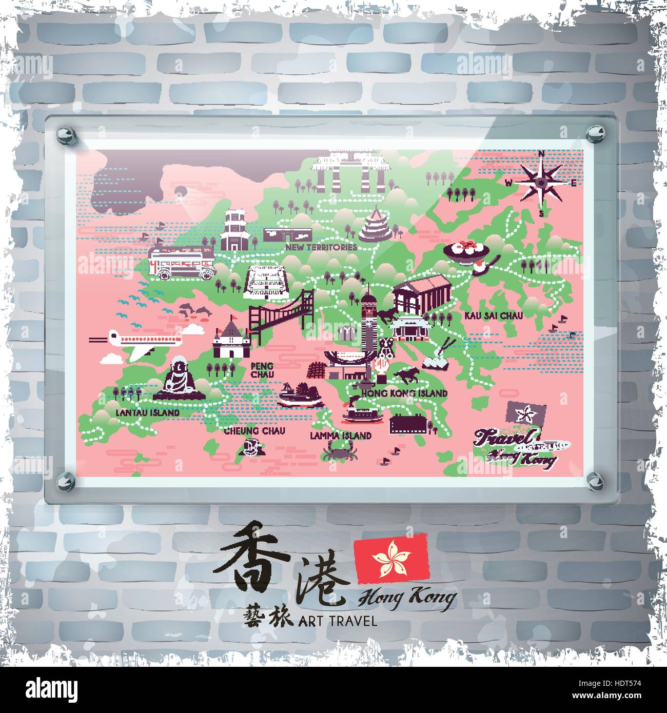 attractive Hong Kong travel poster design on advertising board - Hong ...