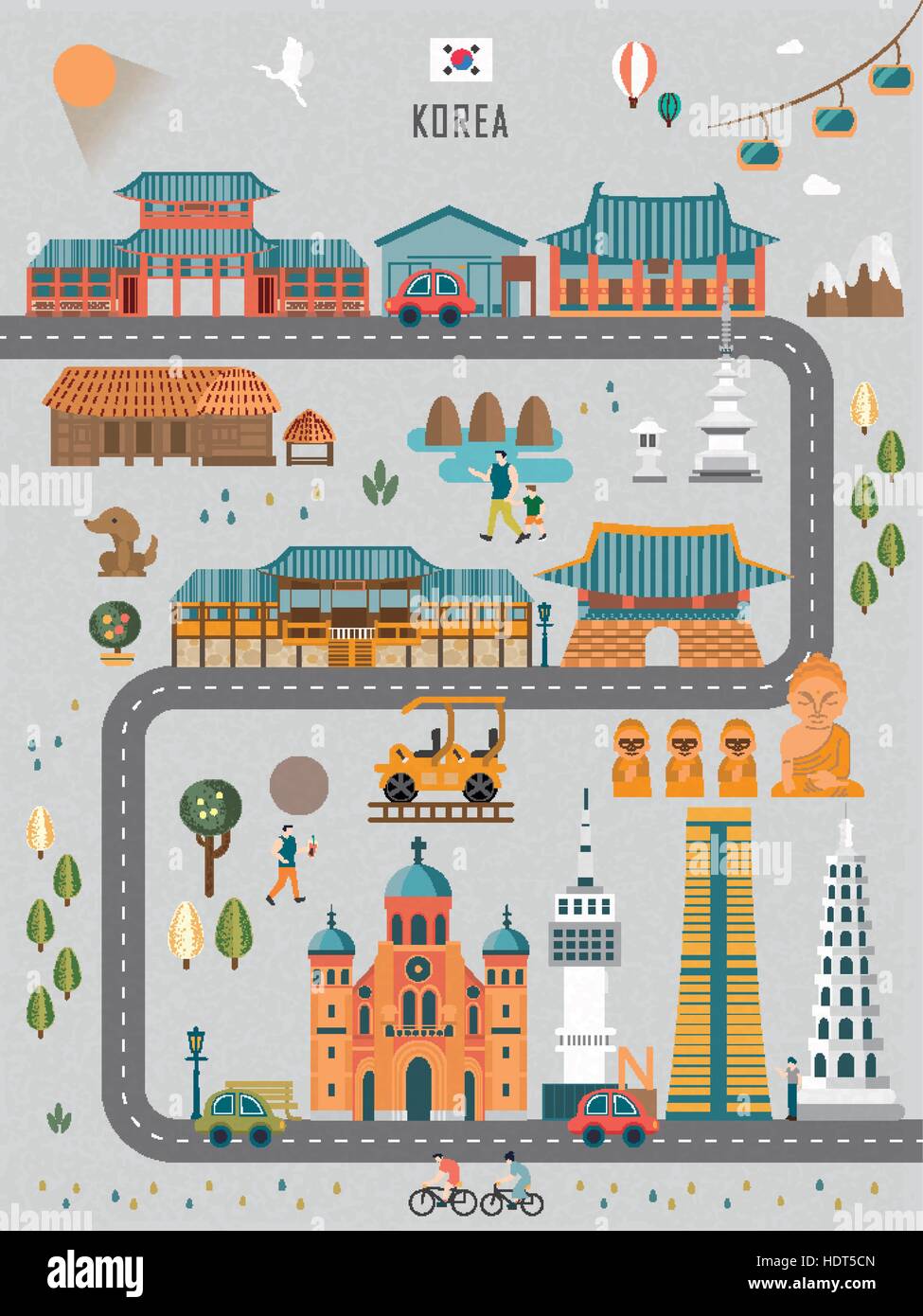 Adorable south korea travel map hi-res stock photography and images - Alamy