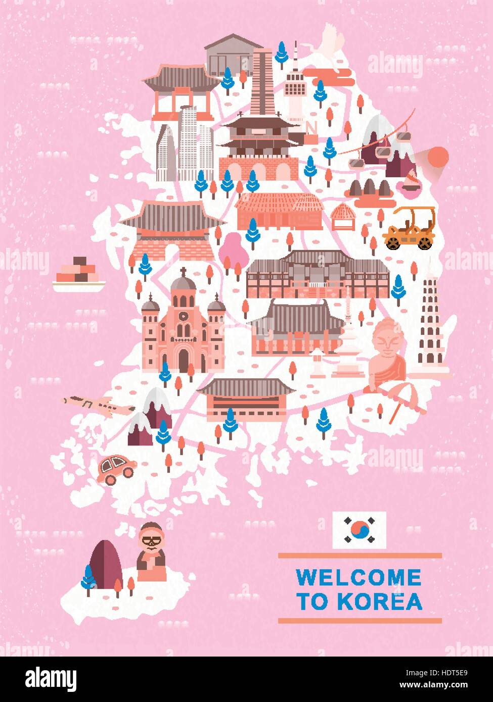 Adorable south korea travel map hi-res stock photography and images - Alamy