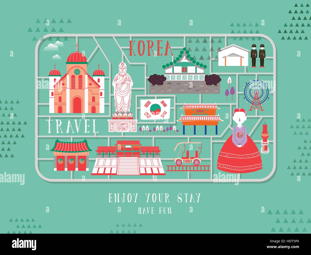 South korea poster Stock Vector Images - Alamy