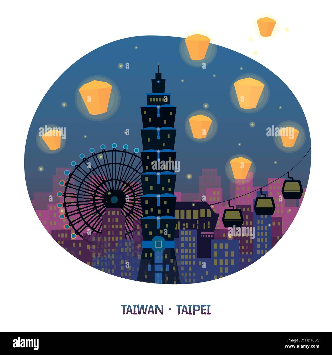 Beautiful architecture night in Stock Vector Images - Alamy