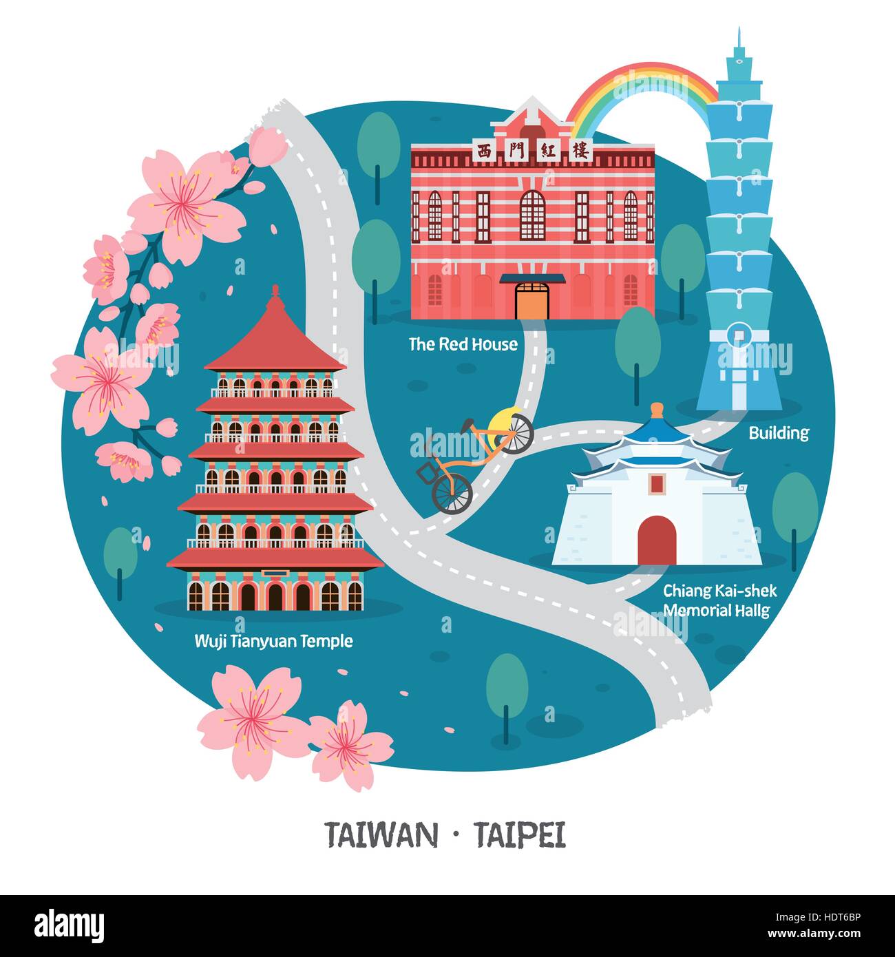 Taiwan Travel Map Design Attractions High Resolution Stock Photography ...