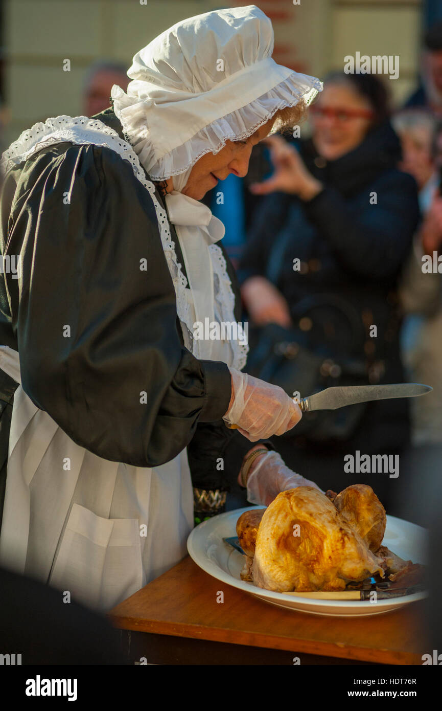 Carving and distributing of the Turkey by the Six Poor Travelers at the ...