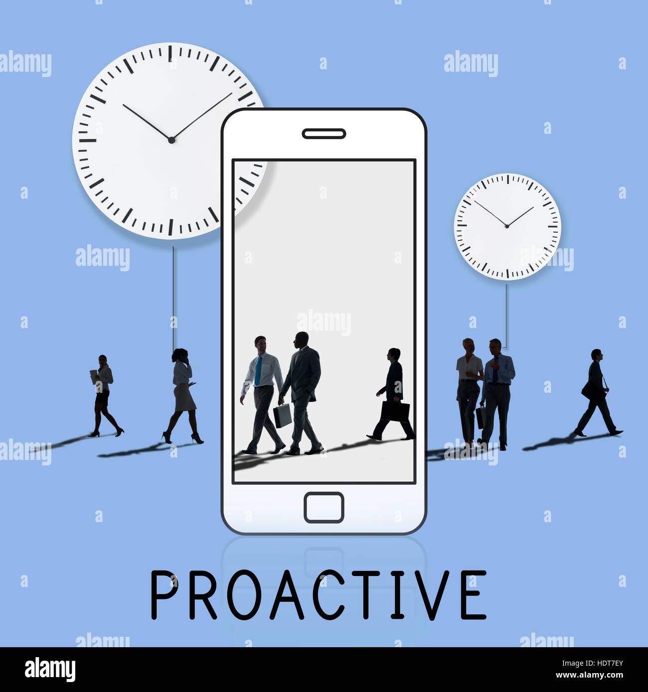 People Silhouette Time Management Concept Stock Photo - Alamy