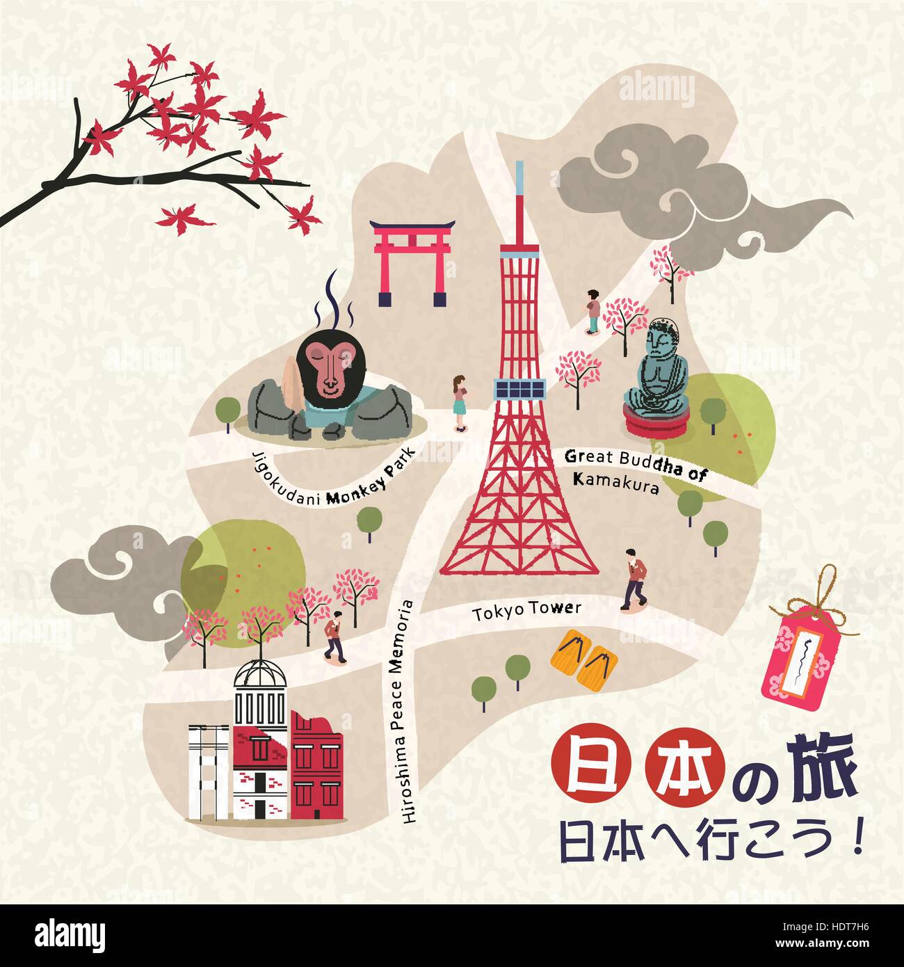 lovely Japan walking map - Japan travel and Go to Japan in Japanese ...
