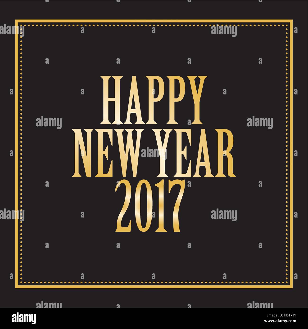 happy new year 2017 greeting card golden letter and frame dark ...