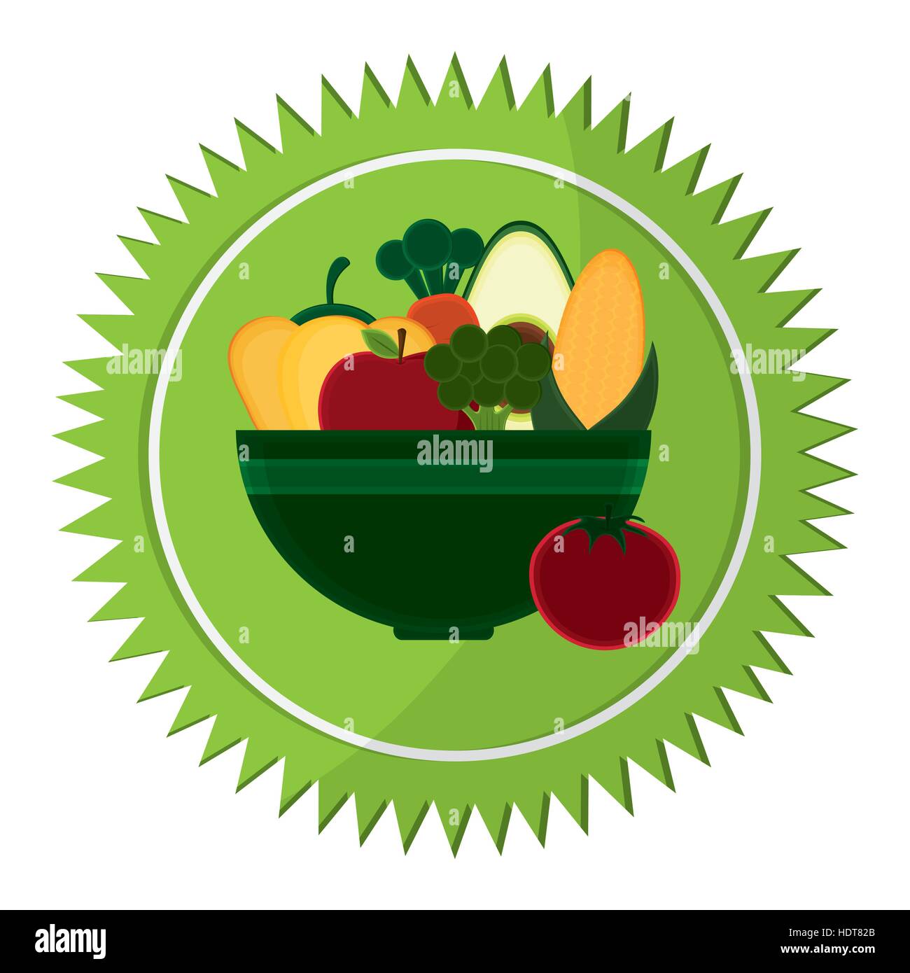 vegetables bowl vegan healthy food label Stock Vector Image & Art - Alamy