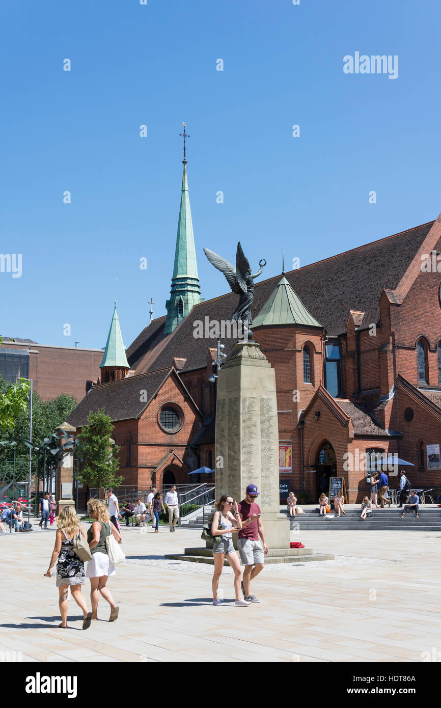 Woking Town Square showing War Memorial and Christ Church, Woking ...
