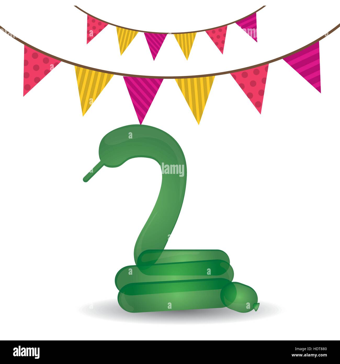 green snake balloon with pennant party Stock Vector Image & Art - Alamy