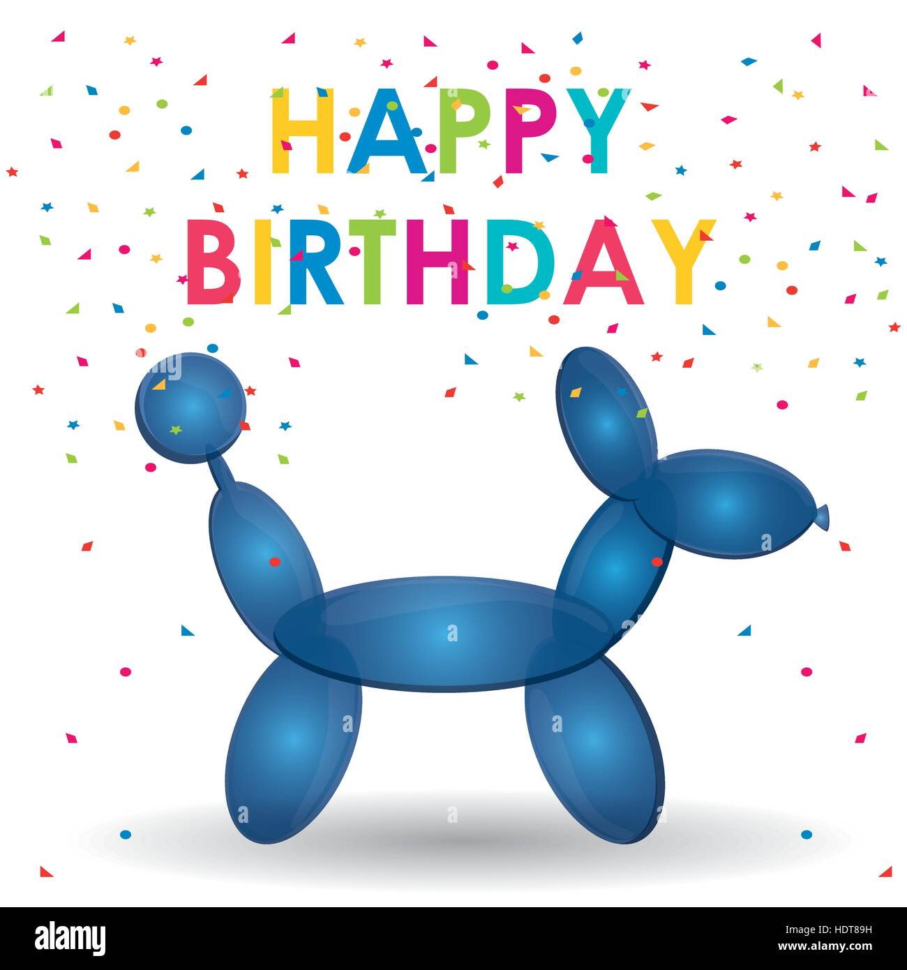 happy birthday balloon dog shape confetti Stock Vector Image & Art - Alamy