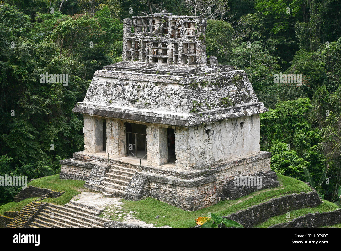 Ruins of Palenque in the Maya city in Chiapas. Building of Mayan origin ...