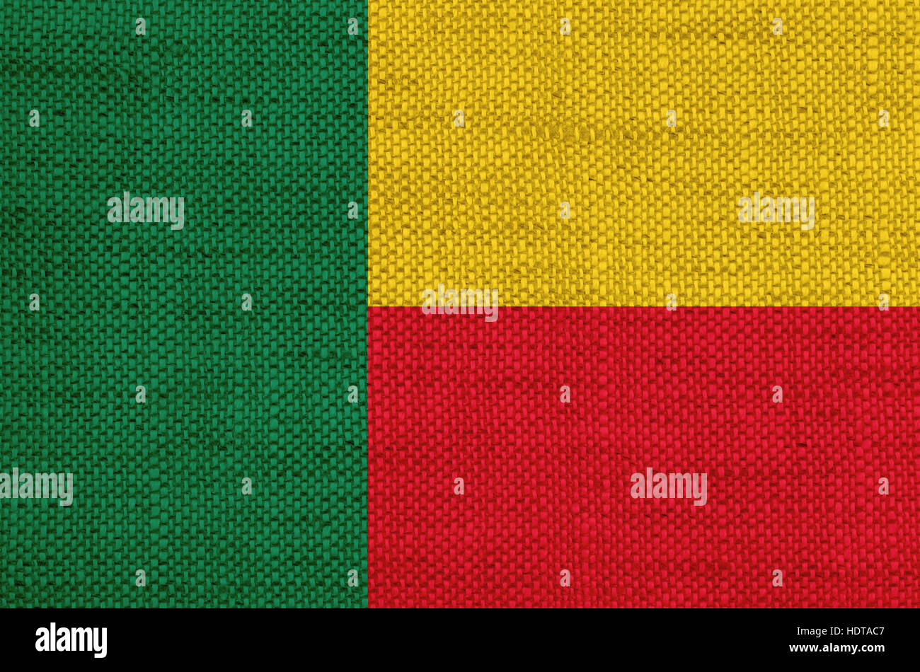 Flag of Benin on old linen Stock Photo - Alamy