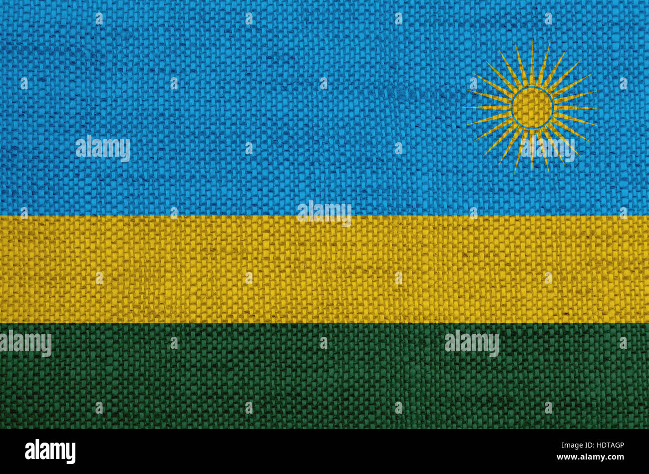 Flag of Rwanda on old linen Stock Photo - Alamy