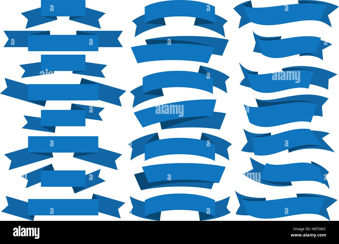 Blue ribbons set hi-res stock photography and images - Alamy