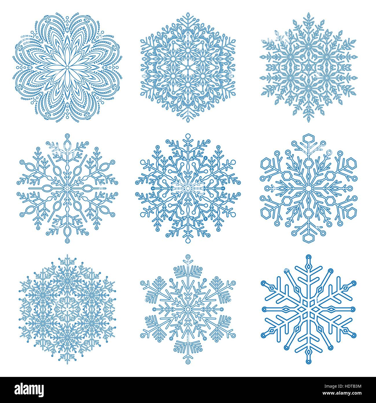 Set of Vector Snowflakes Stock Vector Image & Art - Alamy