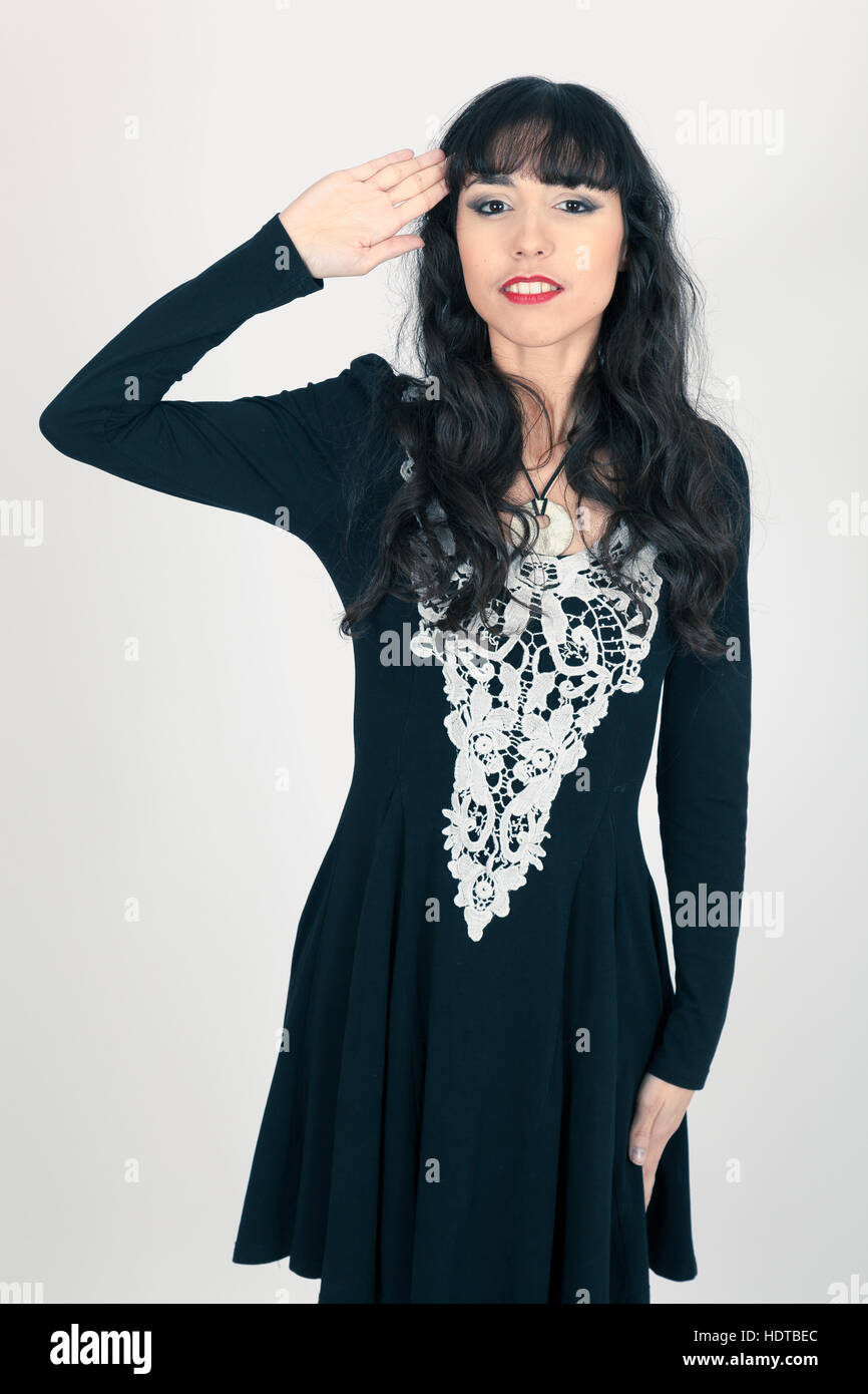 Beautiful woman doing different expressions in different sets of ...
