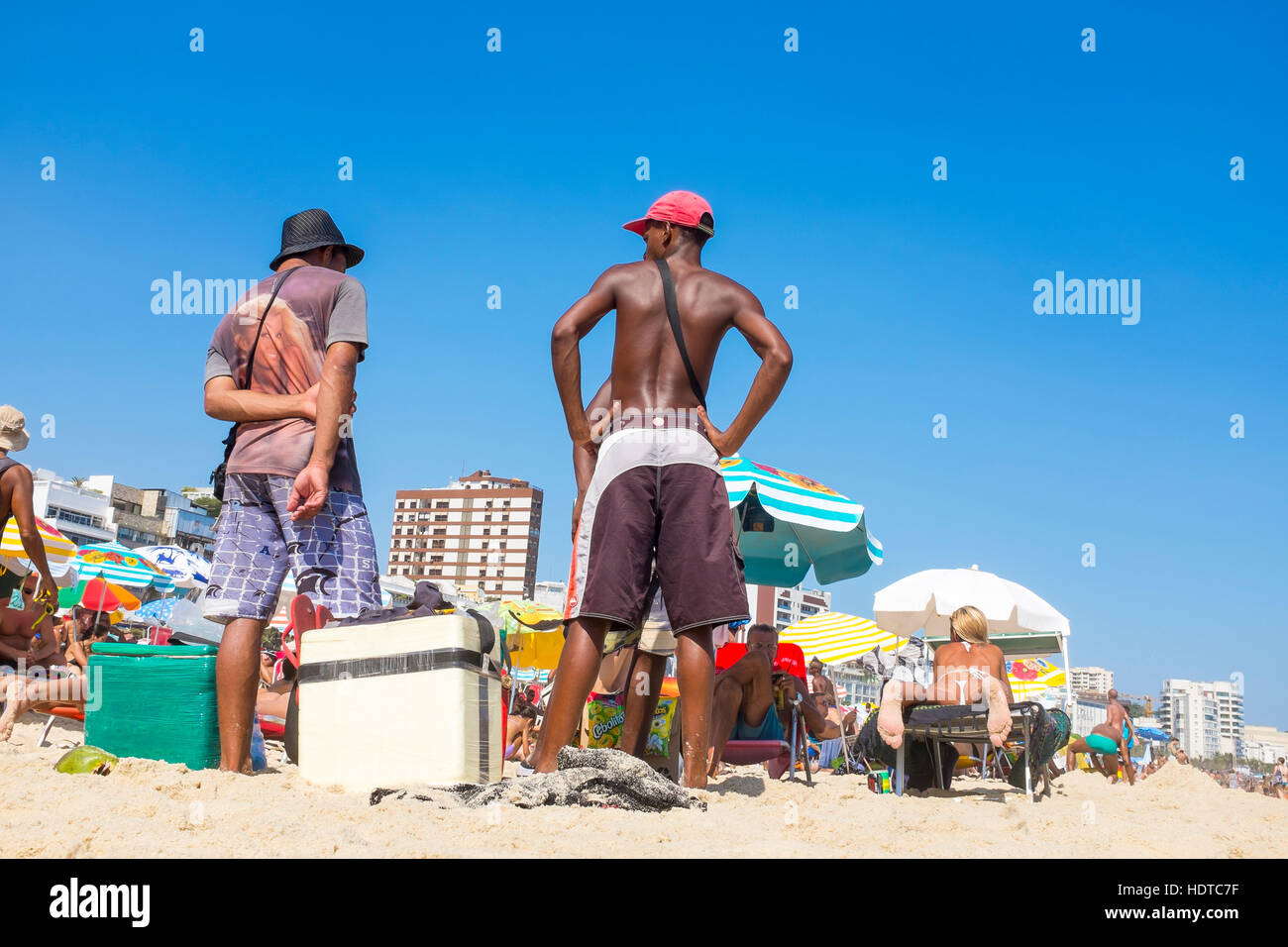 RIO DE JANEIRO - MARCH 05, 2013: Brazilian vendors sell drinks and ...