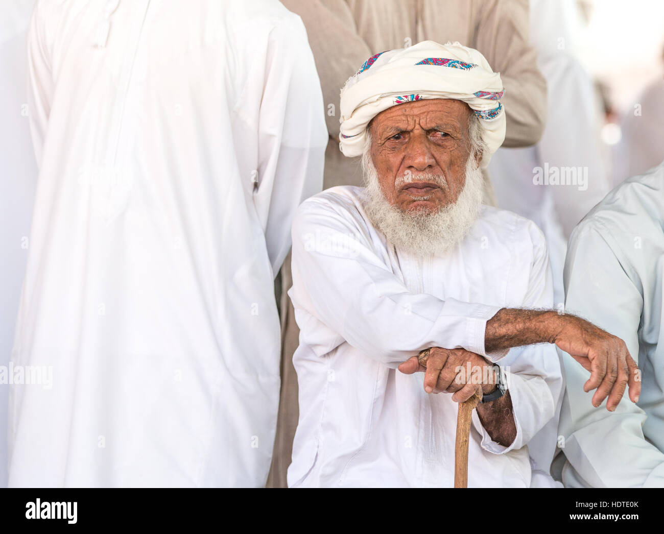 Portrait of an Omani man in traditional Omani clothing attending a ...