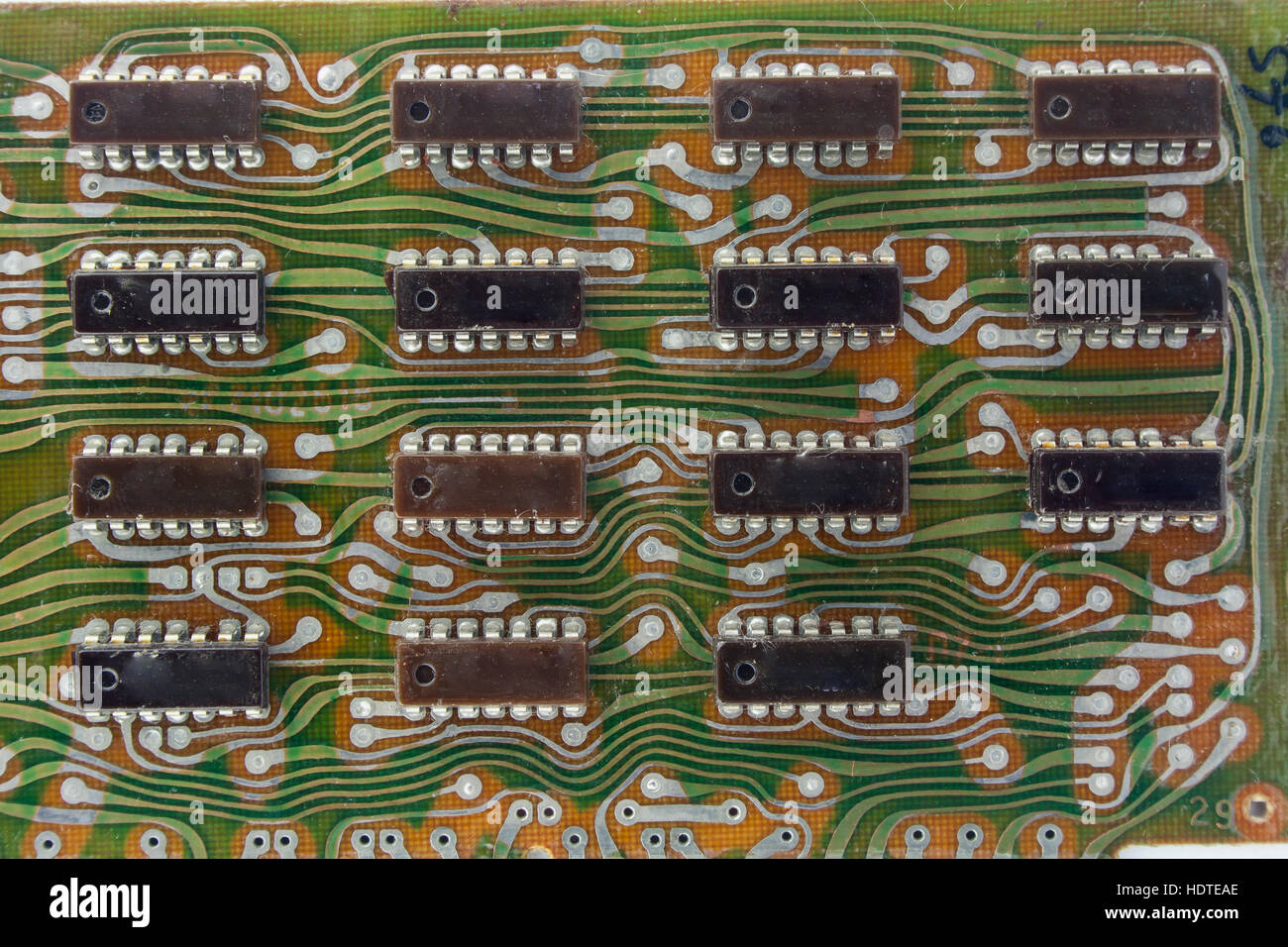 old printed circuit board with microchips Stock Photo - Alamy old printed circuit board with microchips Stock Photo - Alamy