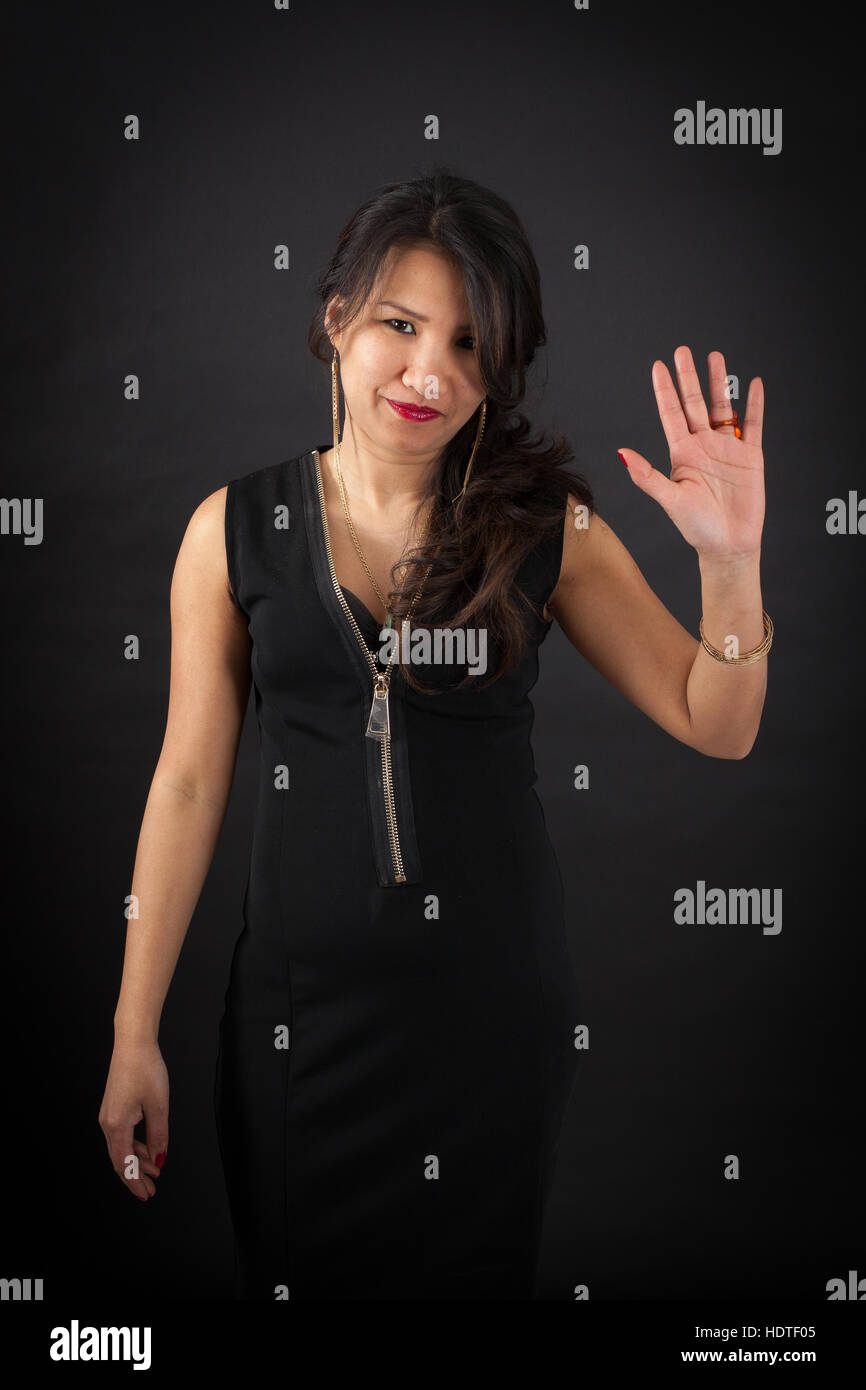 Beautiful woman doing different expressions in different sets of ...