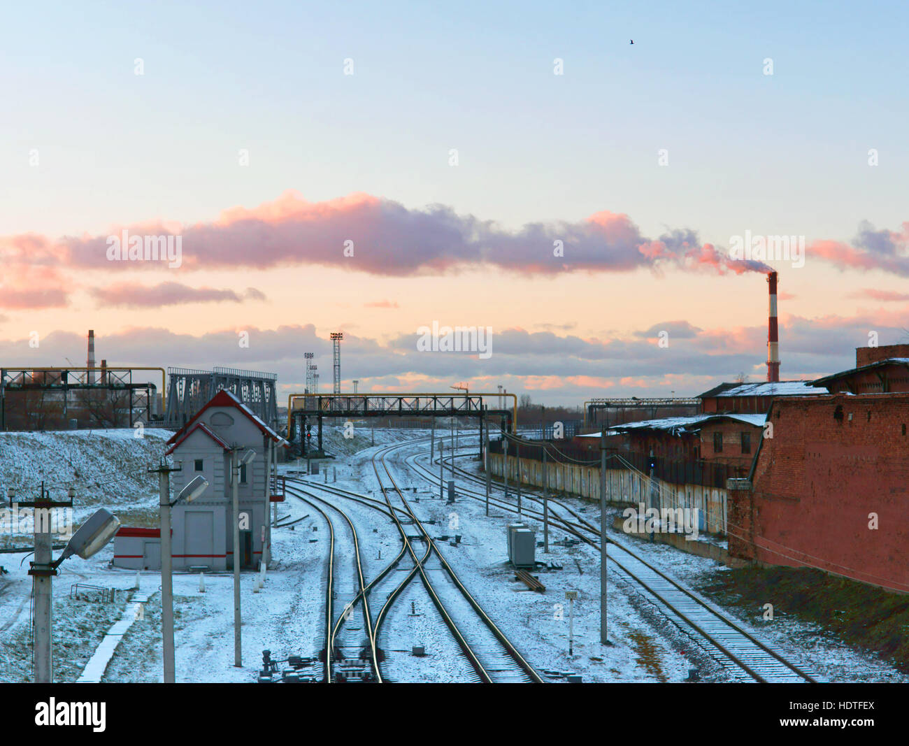 railway infrastructure, rails, railyard, railway Stock Photo - Alamy